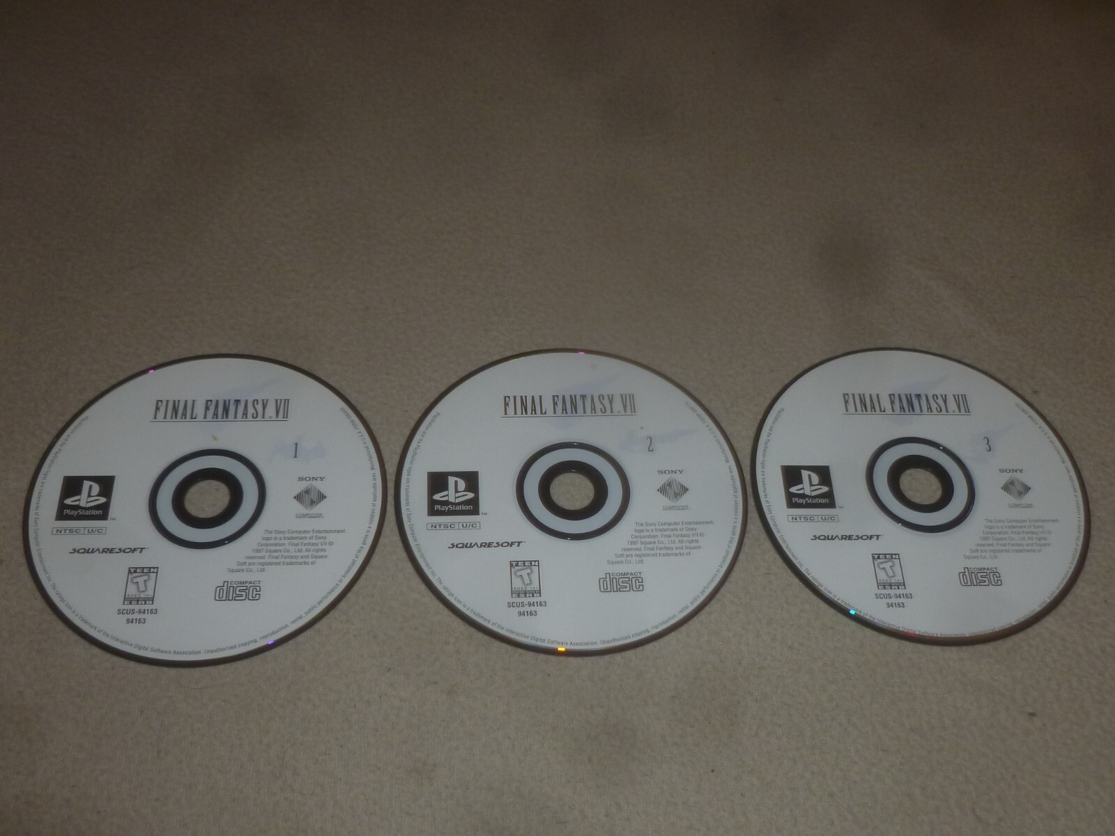 PLAYSTATION PS1 GAME FINAL FANTASY VII 7 GAME DISCS ONLY SQUARESOFT | eBay
