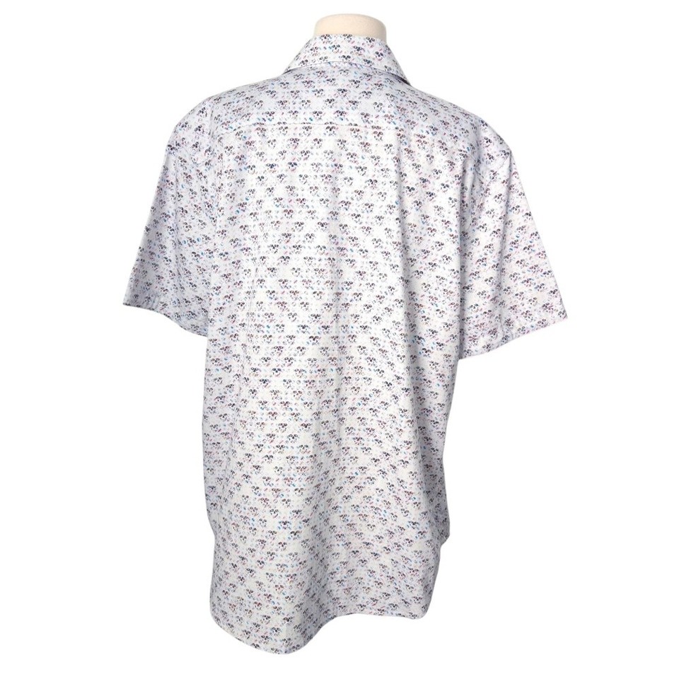 NWOT Robert Graham White Blue Skull Faces Button-Down Short-Sleeve ...