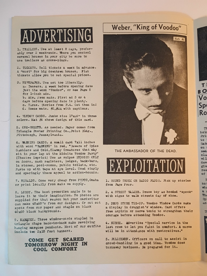 Vintage Magic Spook Show , H.L Webers Midnight Voodoo party 1944 | eBay