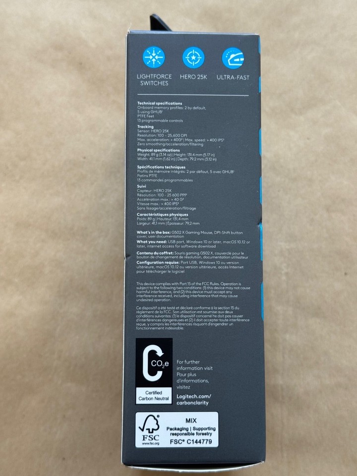 NEW LOGITECH G502 X WIRED GAMING MOUSE 910-006136 COLOR BLACK FAST ...