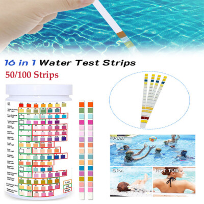 100Pcs 16 In 1 Drinking Water Test Strips Hardness PH Fluoride Lead ...