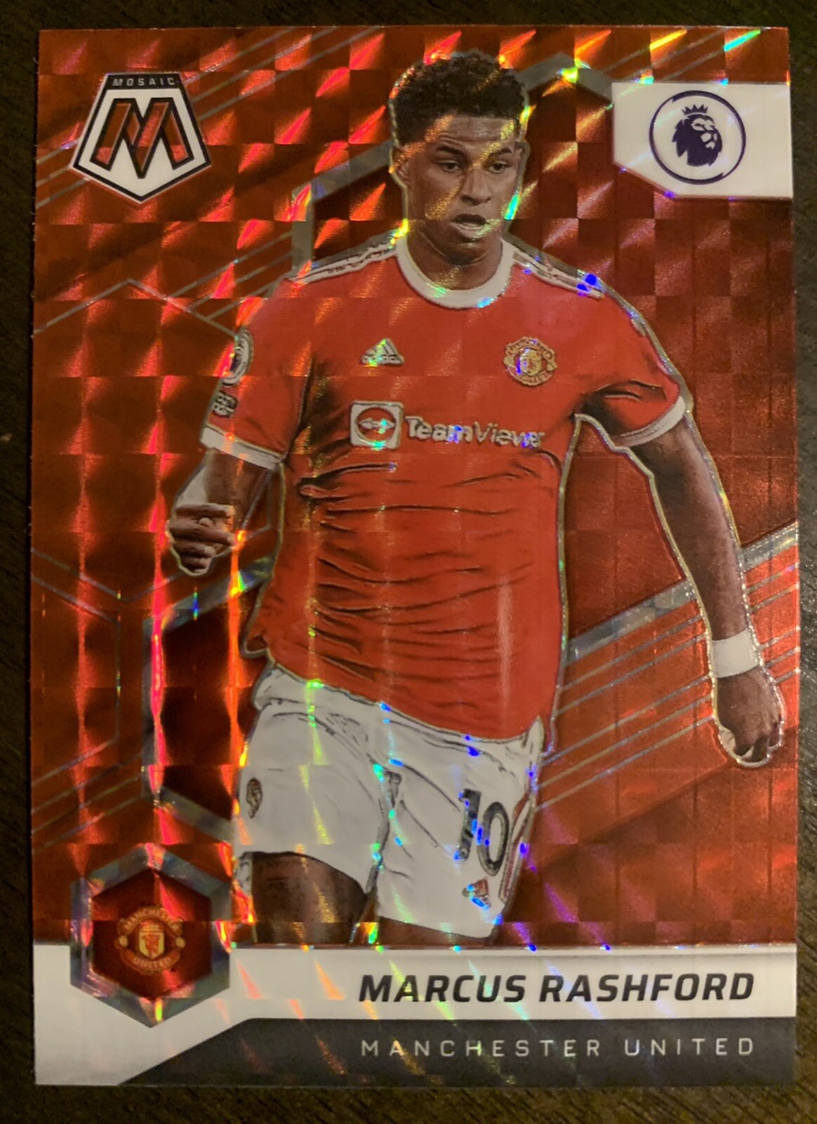 2021-22 Panini Mosaic Marcus Rashford Red Reactive Manchester United | eBay