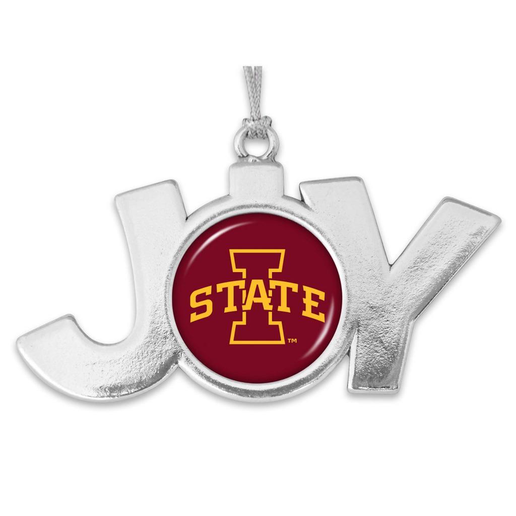 Iowa State Cyclones Red Joy Silver Metal Christmas Ornament Decoration ...