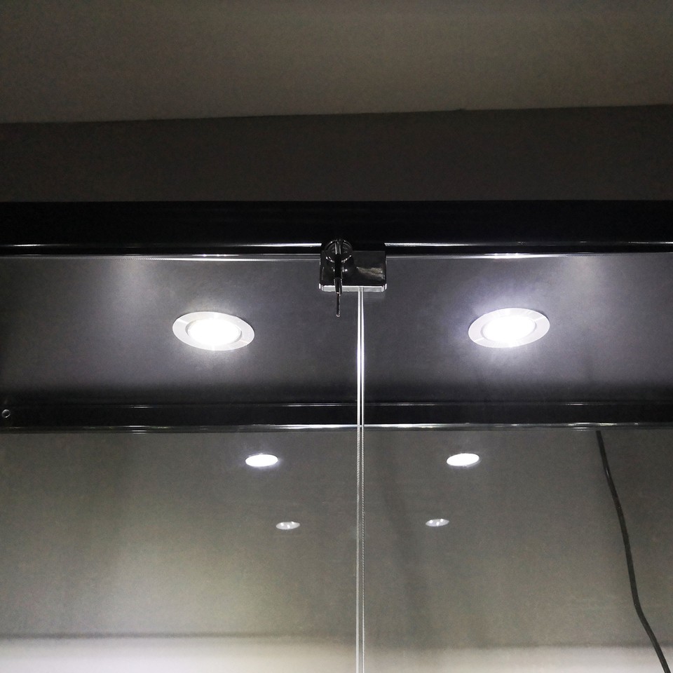 40X16.5X78" Glass Showcase Display Case with LED Lights 5-Tier Shelf ...