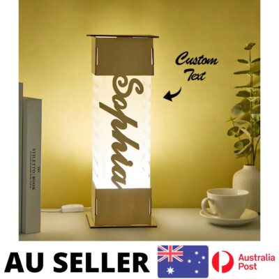 Personalized LED Lamp Custom Name Wooden Acrylic Night Light Gift - AU ...
