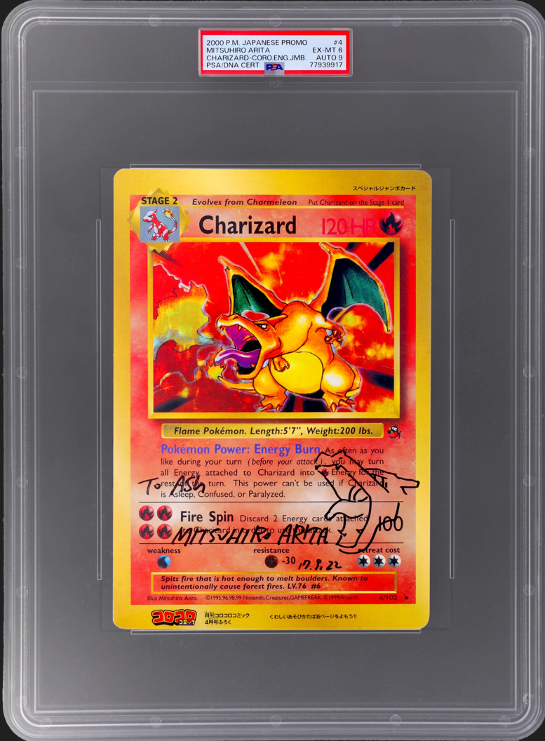 Pokemon Charizard CoroCoro English Mitsuhiro Arita Signed Sketched PSA ...