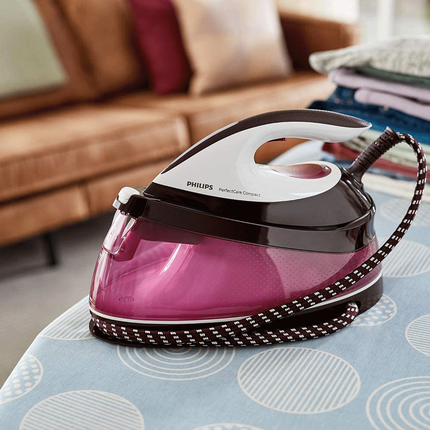 Philips PerfectCare Compact Steam Generator Iron 2400W Burgundy &White ...