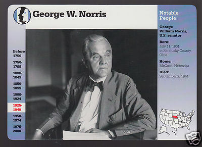 GEORGE W. NORRIS Nebraska Senator 1998 GROLIER STORY OF AMERICA CARD | eBay