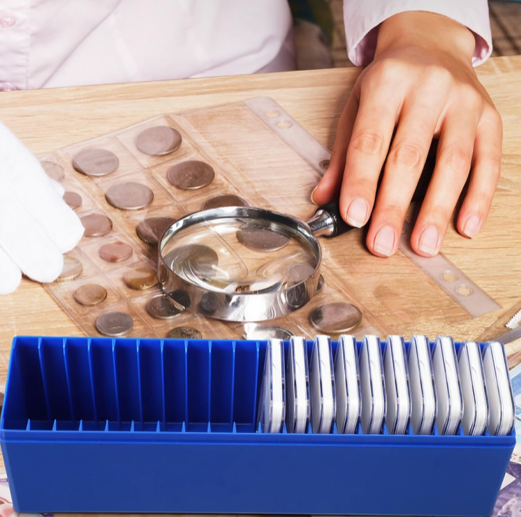 2 Blue Coin Slab Storage Boxes for 40 Coin Slabs Compatible with PCGS ...