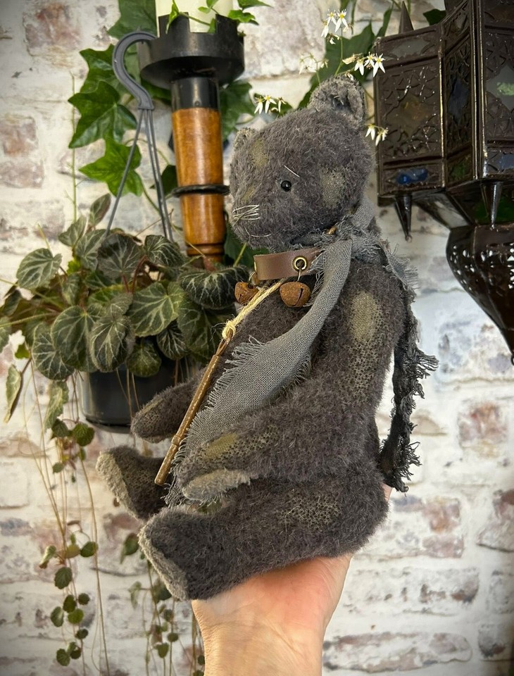OOAK ARTIST BEAR!. PRIMITIVE BEAR. AGED BEAR. mohair handmade bear ...