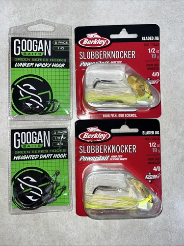 Fishing Lot GOOGAN Hooks Berkley Sloberknocker Jig 4 Pcs | eBay