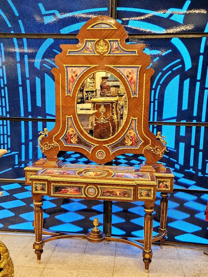 French Sevres Style Gilded Bronze Vanity Table – Late 19th Century ...