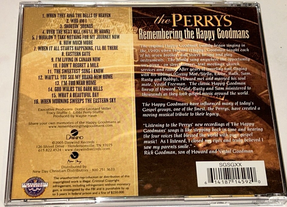 The Perrys Remembering The Happy Goodmans Gospel Christian Music Album ...
