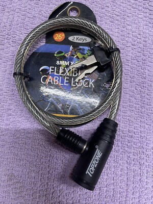 Flexible Cable Lock w/2 Key 8mmX26’’ Topzone | eBay