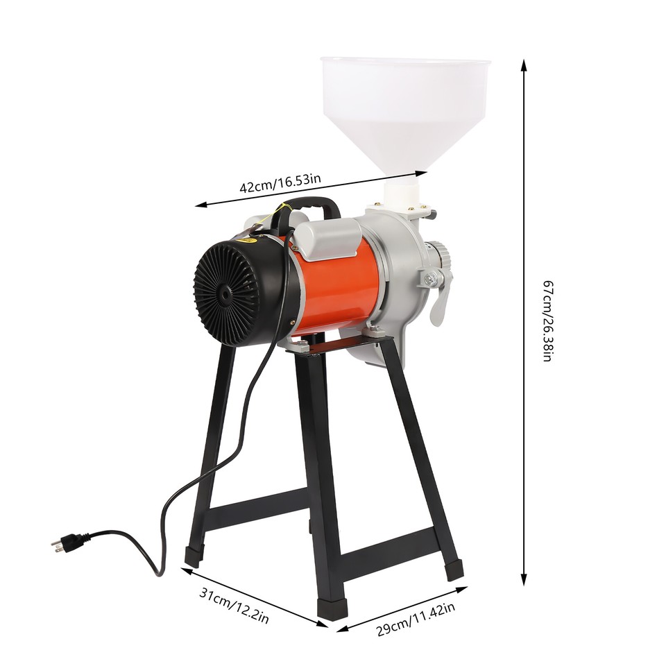 Wet Electric Grain Mill Grinder Corn Grinder with Funnel Wheat Grinder ...