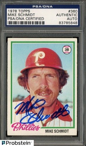 Mike Schmidt HOF Signed 1978 Topps #360 Phillies AUTO PSA/DNA Authentic ...