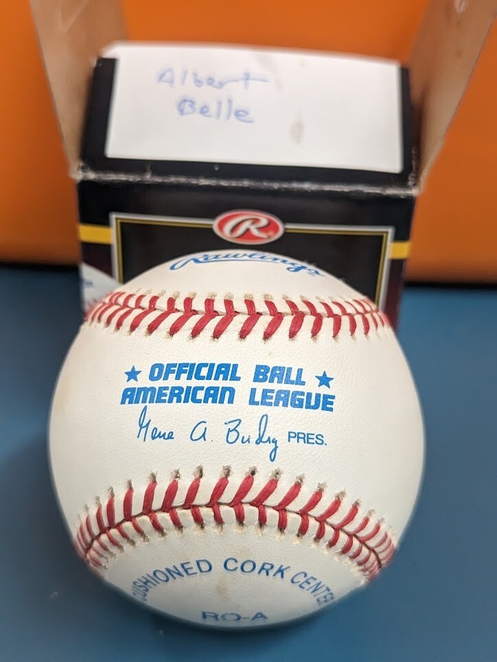 ALBERT BELLE SOX INDIANS Autographed Signed Official MLB League ...
