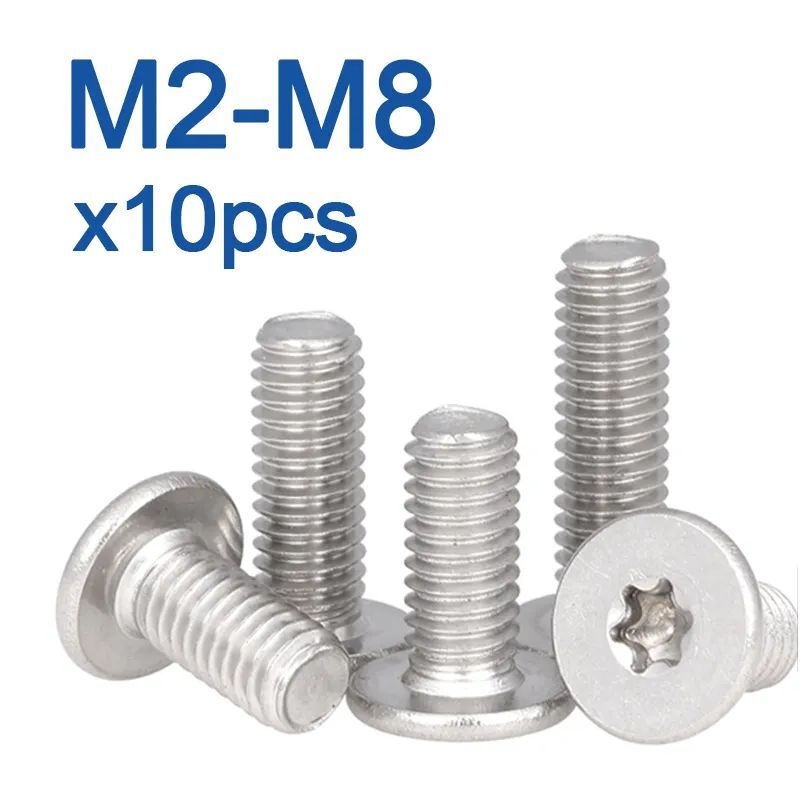 Six Lobe Torx Screw Bolts Ultra Thin Flat Wafer Head M1.6 M2 M2.5 M3 M4 ...