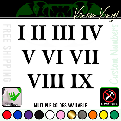 Roman Numerals Numbers Custom Vinyl Numbers Decal Car Truck Laptop ...