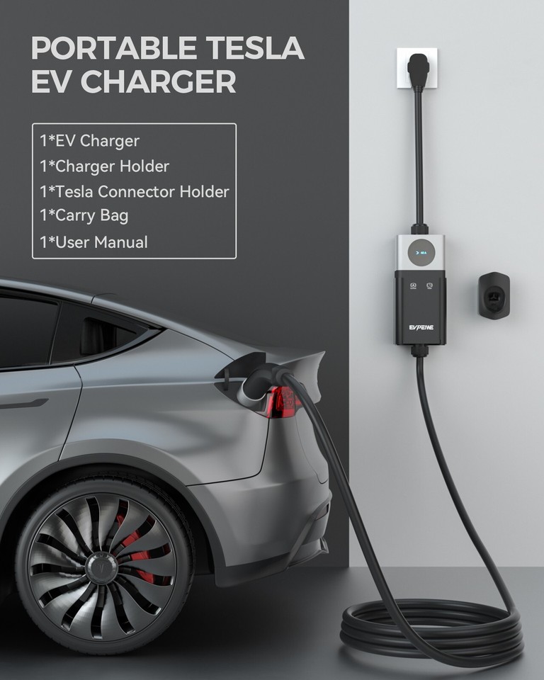 Tesla Level 2 EV Charger 25FT 40A 9.6KW NEMA14-50 For Model 3/Y/X/S ...