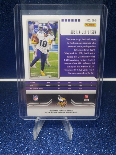 Justin Jefferson 2021 Playbook Sparkle Minnesota Vikings #56 Parallel ...