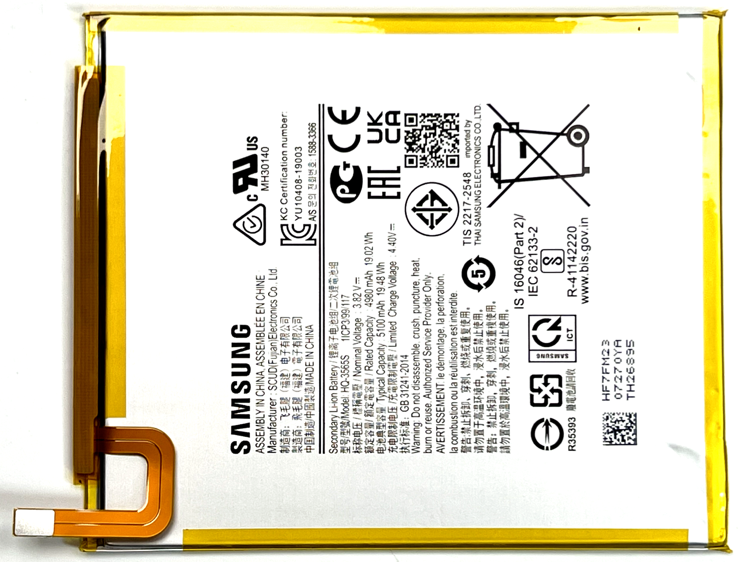 Original Samsung Galaxy Tab A7 Lite SM-T220 SM-T225 Battery HQ-3565S 19 ...