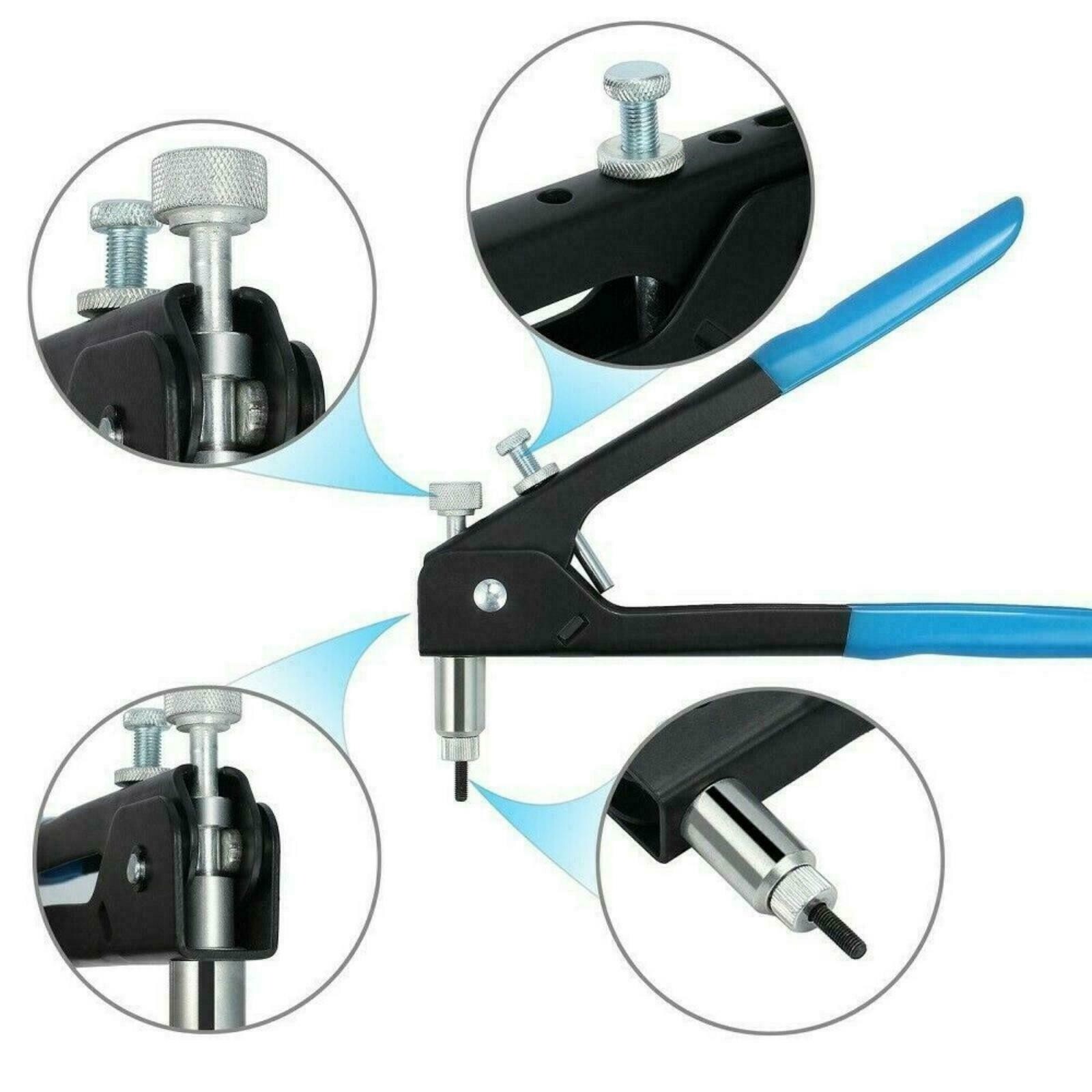 KIT 86 PZ RIVETTATRICE PER INSERTI RIVETTI FILETTATI FILETTI M3 M4 M5 ...