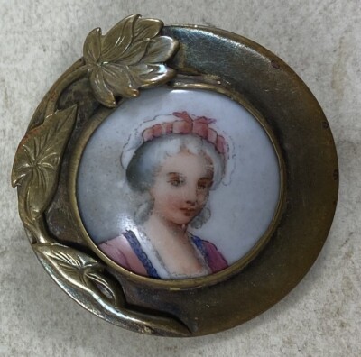 Antique 1880's Victorian Cast Brass Art & Crafts Cameo Pin | eBay