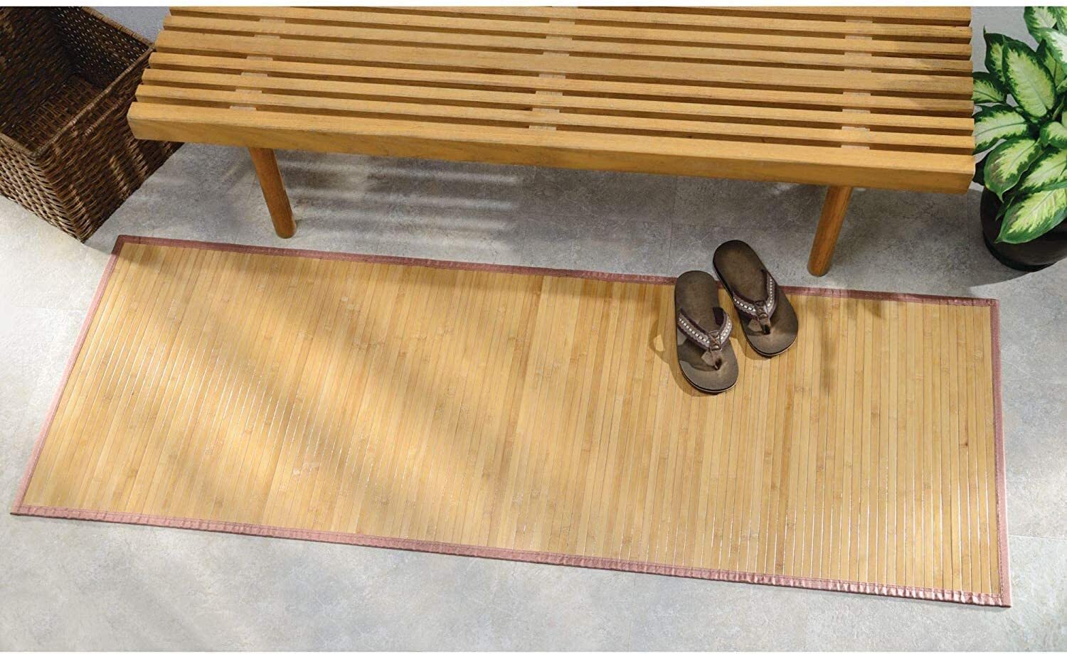 Bamboo Wood Floor Mat Rug Carpet Home Bathroom Livingroom Indoors ...