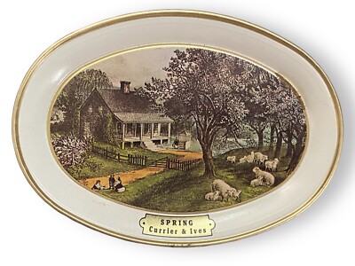 Vintage Currier and Ives American Homestead - Spring Tin Tray 1868 ...