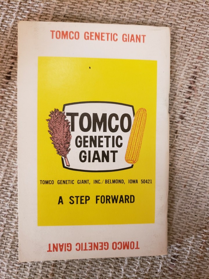 1966 Tomco Genetic Giant Seed Corn Dealer Notebook from Belmond, Iowa ...