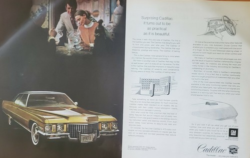 1972 Cadillac Sedan de Ville 472 Cubic Inch Engine Vintage 2-Page Print ...
