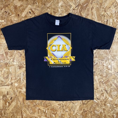 Vintage 90s Y2K CIA Christians In Action Black Jesus Shirt Size XL | eBay