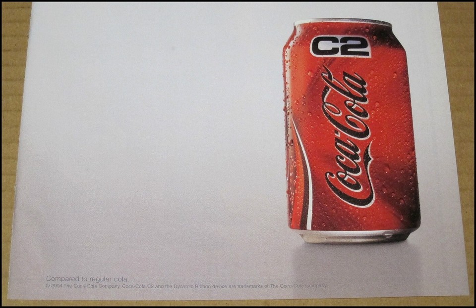 2004 Coca-Cola C2 Print Ad Advertisement Vintage 8"x10.25" Introducing ...