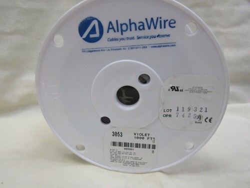 ALPHA WIRE 3053 VIOLET LOW VOLTAGE WIRE 1000FT | eBay