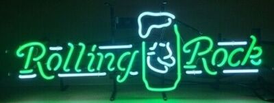 Rolling Rock Neon Sign Handcraft Artwork Bar Pub Wall Decor Artwork ...