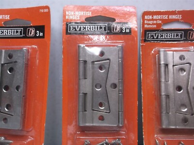 lot of 5 everbilt 710083 3 in. Satin Nickel Non-Mortise Hinges (2-Pack ...