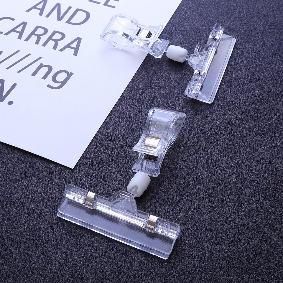 5 Pcs Label Holders with Clip Shelf Sign Clips Clear for Display Mini ...