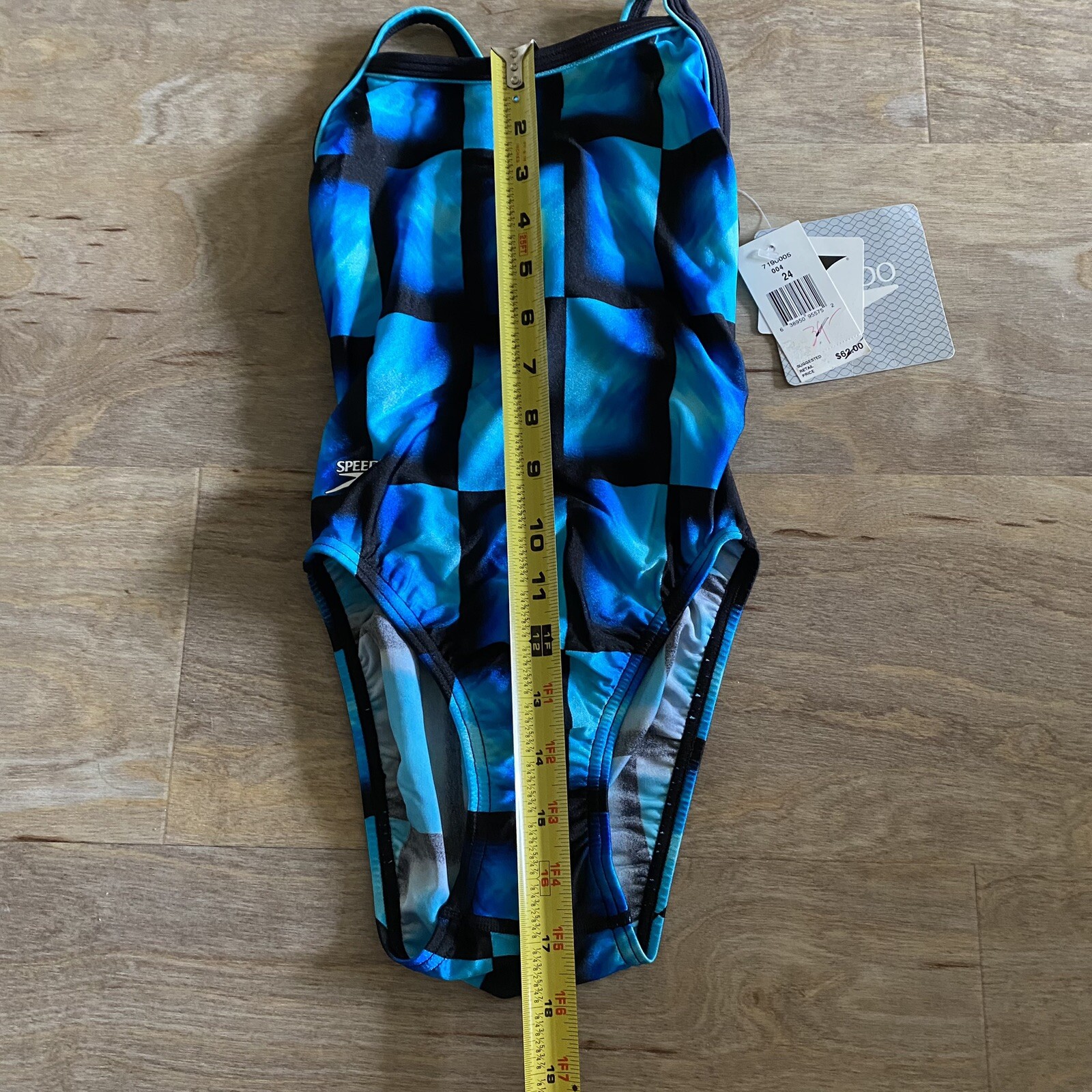 VINTAGE Speedo Black Blue High Cut Backside One Piece Bathing Suit Size ...