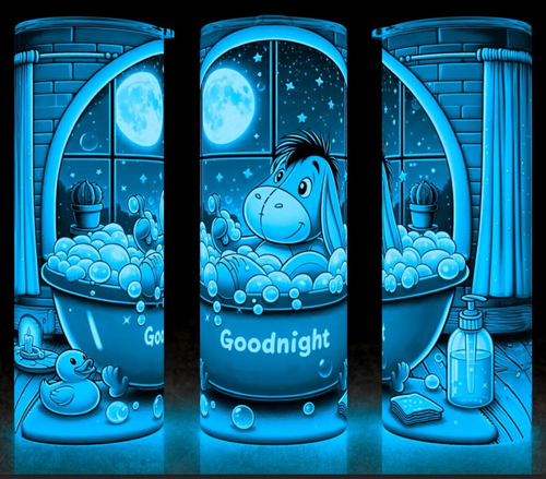 Glow in Dark Eeyore Pooh Bear Goodnight Bath Time Coffee Mug Cup ...