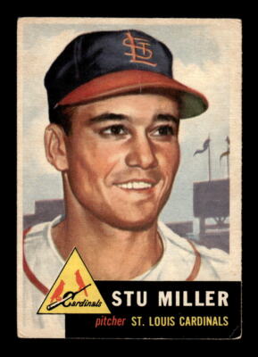 1953 Topps Baseball #183 Stu Miller RC CREASED St. Louis Cardinals | eBay
