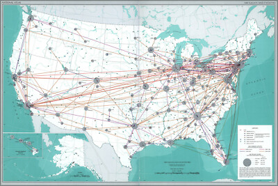 Poster, Many Sizes; Map Air traffic & airports united states pub1970 | eBay