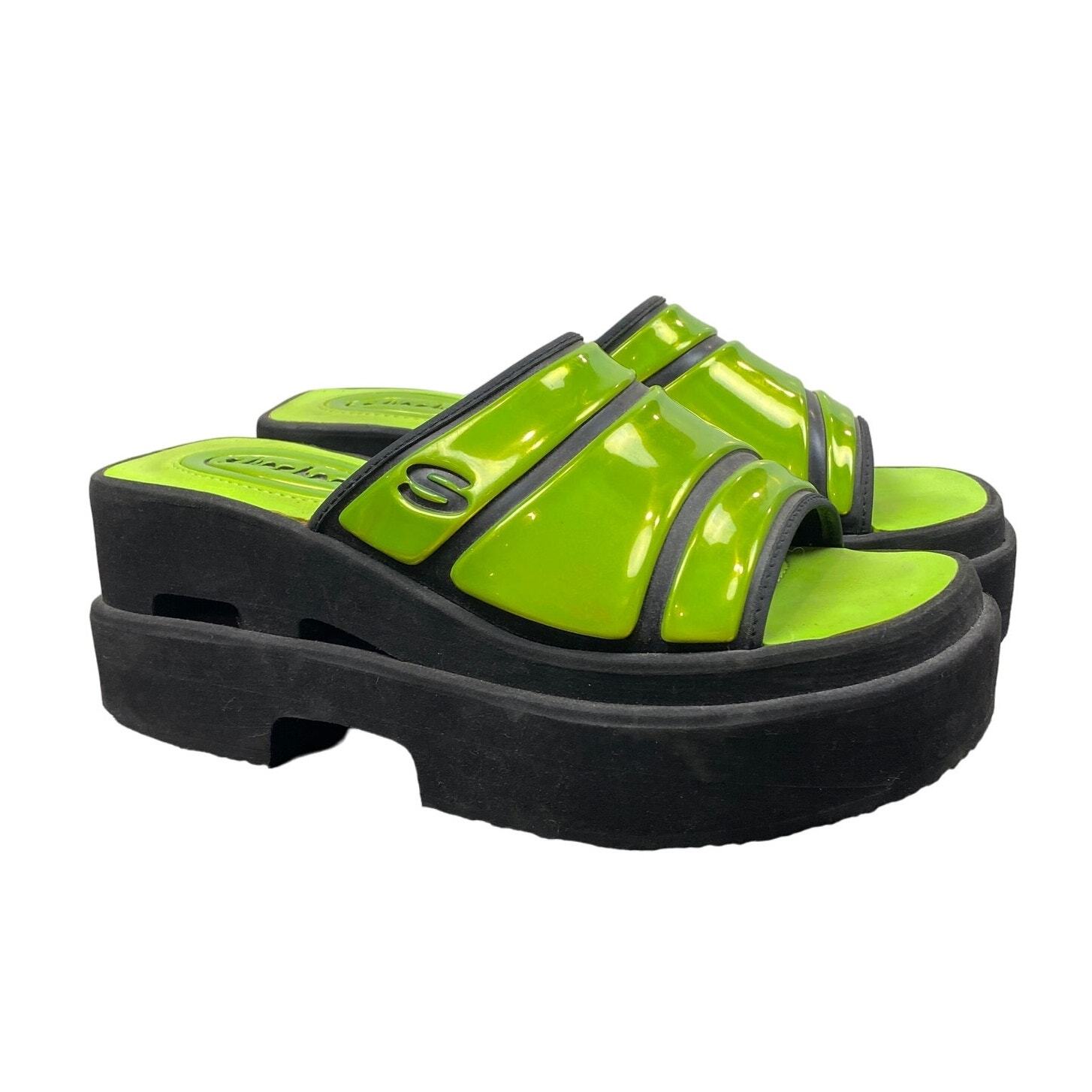 Rare Vintage 90s Skechers Platform Green Chunky Sanda… - Gem