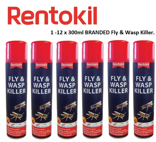 Rentokil Fly & Wasp Insect Moth Killer Spray 300ml,Home Insecticide ...