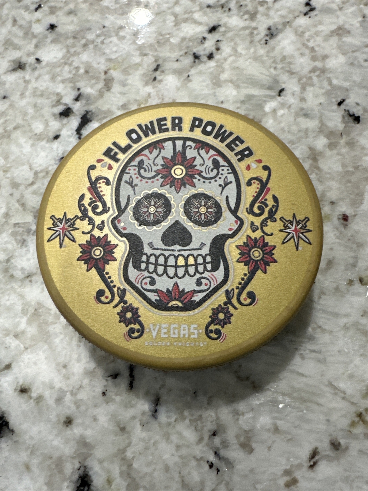 Vegas Golden Knights Day Of Dead Hockey Puck Flower Power T-Mobile ...