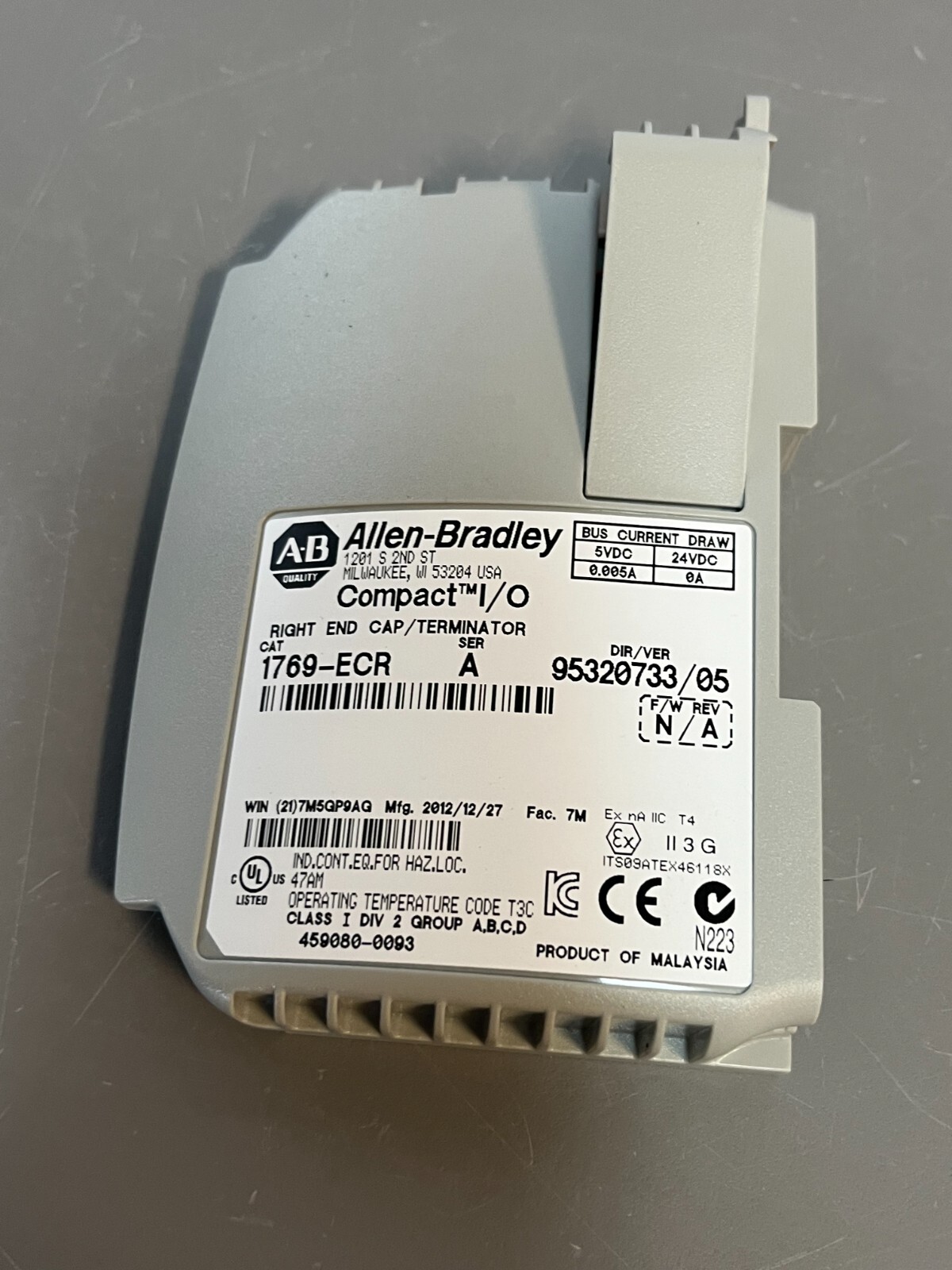 1769-ecr Compact I/o Allen Bradley Right End Cap Compactlogix | eBay