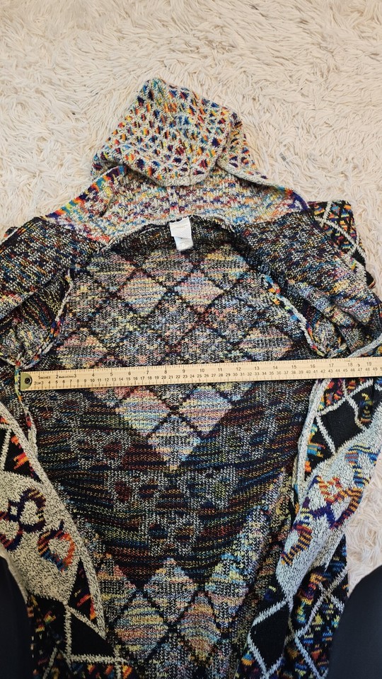 Anthropologie Northern Angel Cardigan Southwest Duster Hood Knit Sz S/M ...