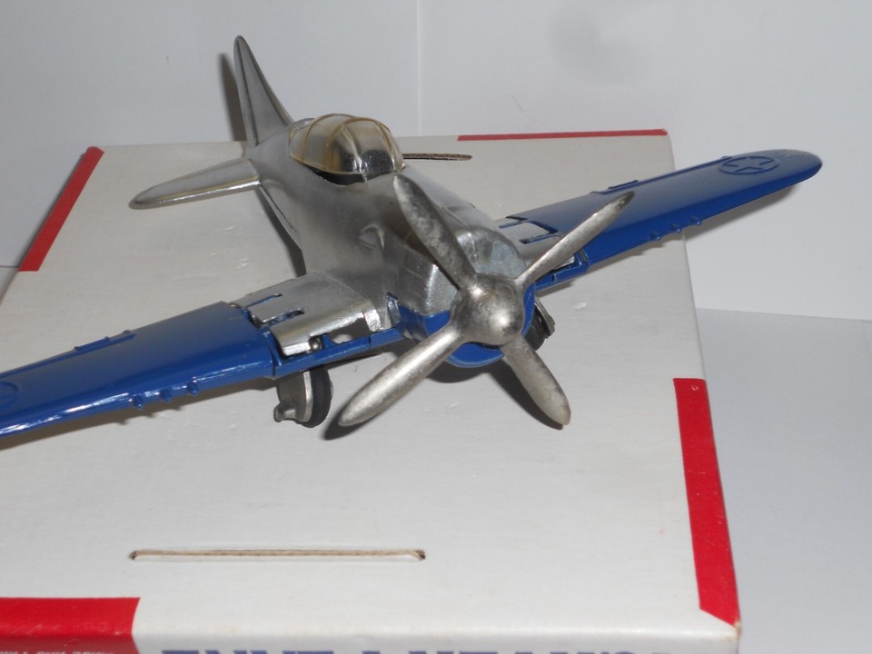 1950s HUBLEY NAVY FIGHTER PLANE AIRPLANE DIECAST METAL 8" SPAN ...