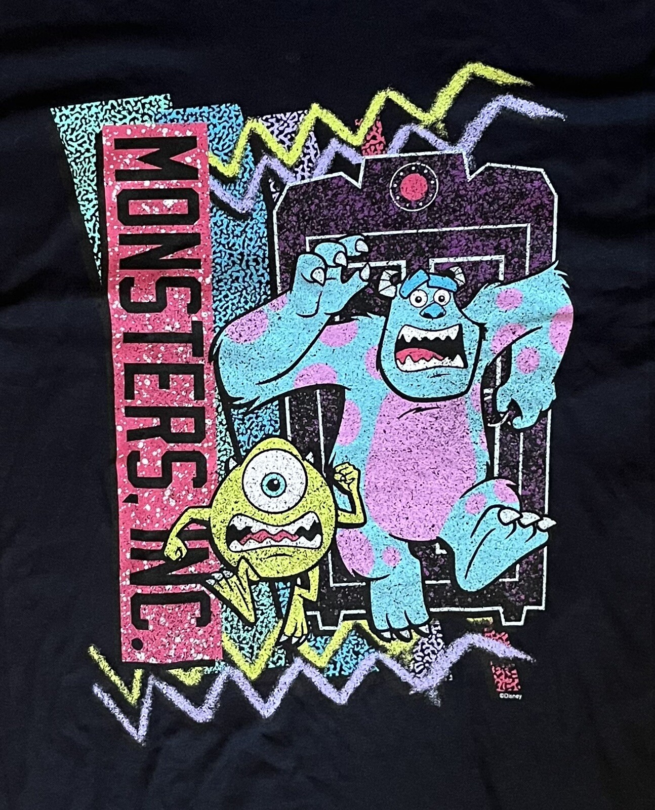 T Shirt Monster’s Inc Pixar Mike Sully Black Unisex L - Gem