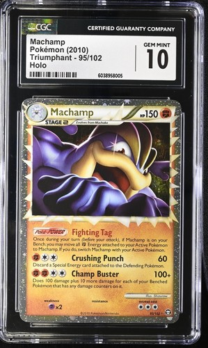 Machamp (Prime) 95/102 Triumphant Holo CGC 10 GEM MINT Pokemon Card ...